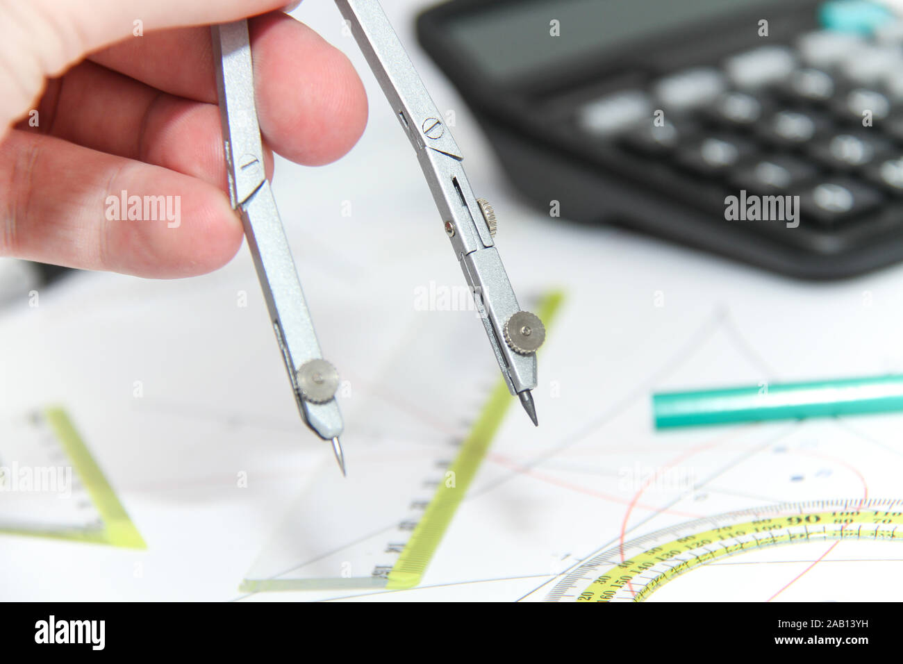 photo of the Architectural plans and projets, pencils, rulers, compass ...