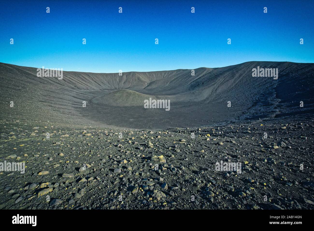 Hverfjall volcanic crater near lake Myvatn in Iceland, one of the ...