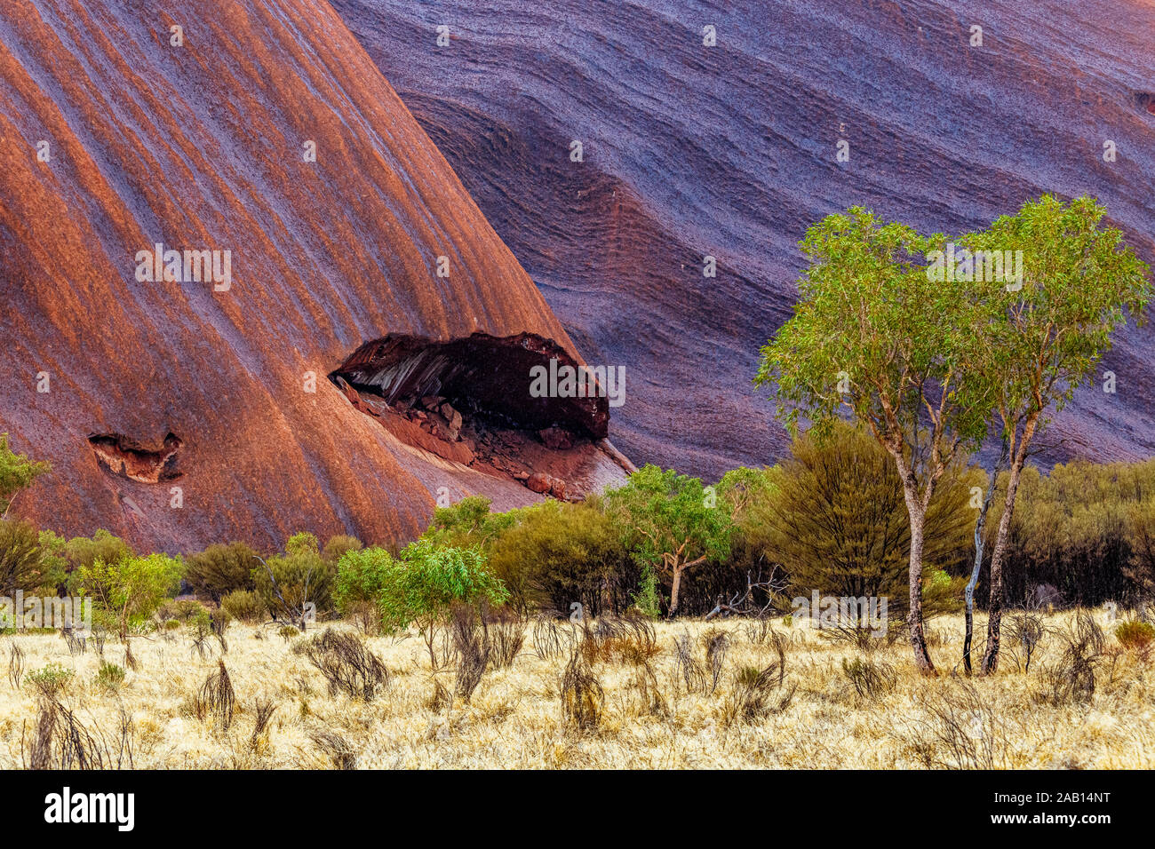Uluru (Ayres Rock) in the rain after a long drought. Uluru, Northern ...