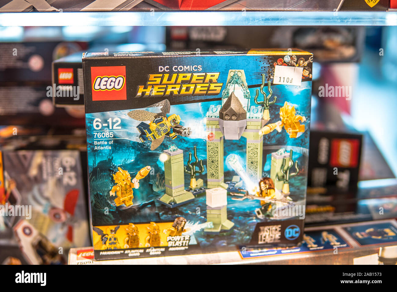 Lego box on the shop display for sale, Lego Star Wars, Speed, Super ...