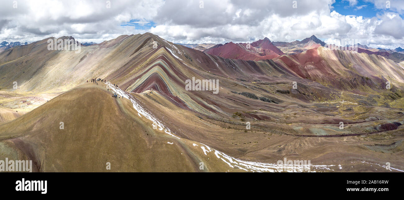 Rainbow Mountains Peru Aerial Panoramic Stock Photo - Alamy