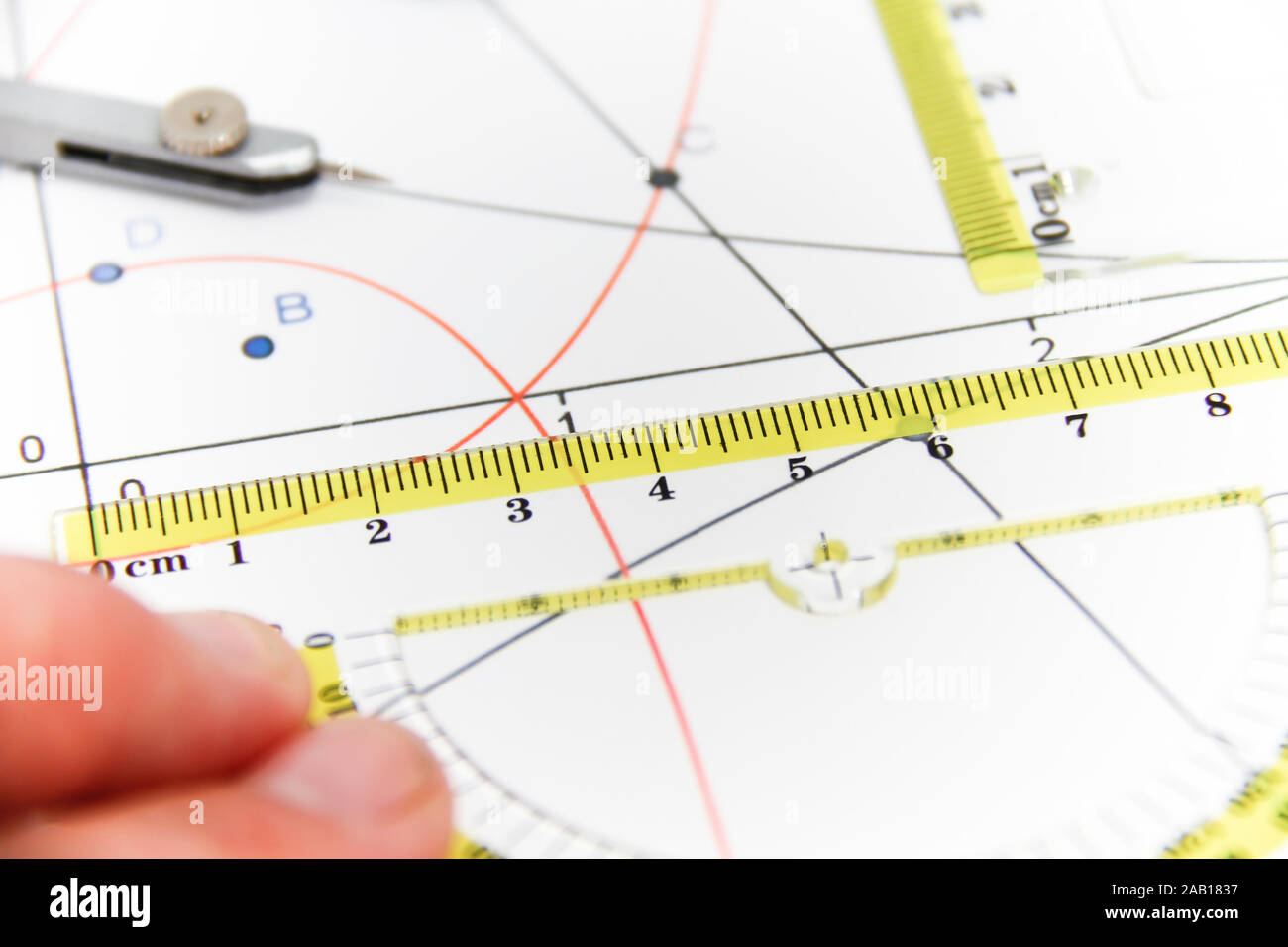 Photo of the Drawing tools with compass - business concept Stock Photo ...