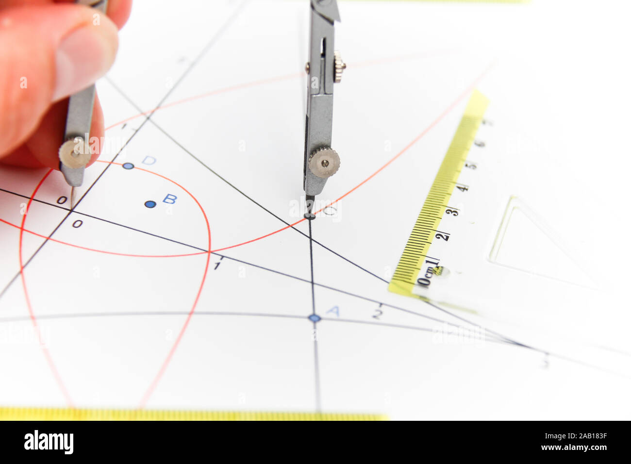 Photo of the Drawing tools with compass - business concept Stock Photo ...