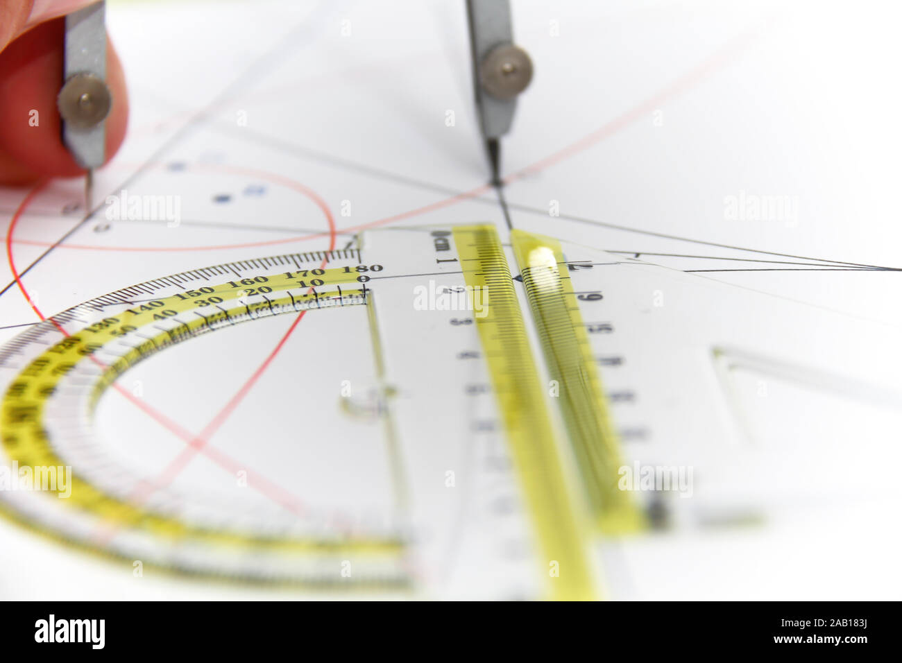 Photo of the Drawing tools with compass - business concept Stock Photo ...