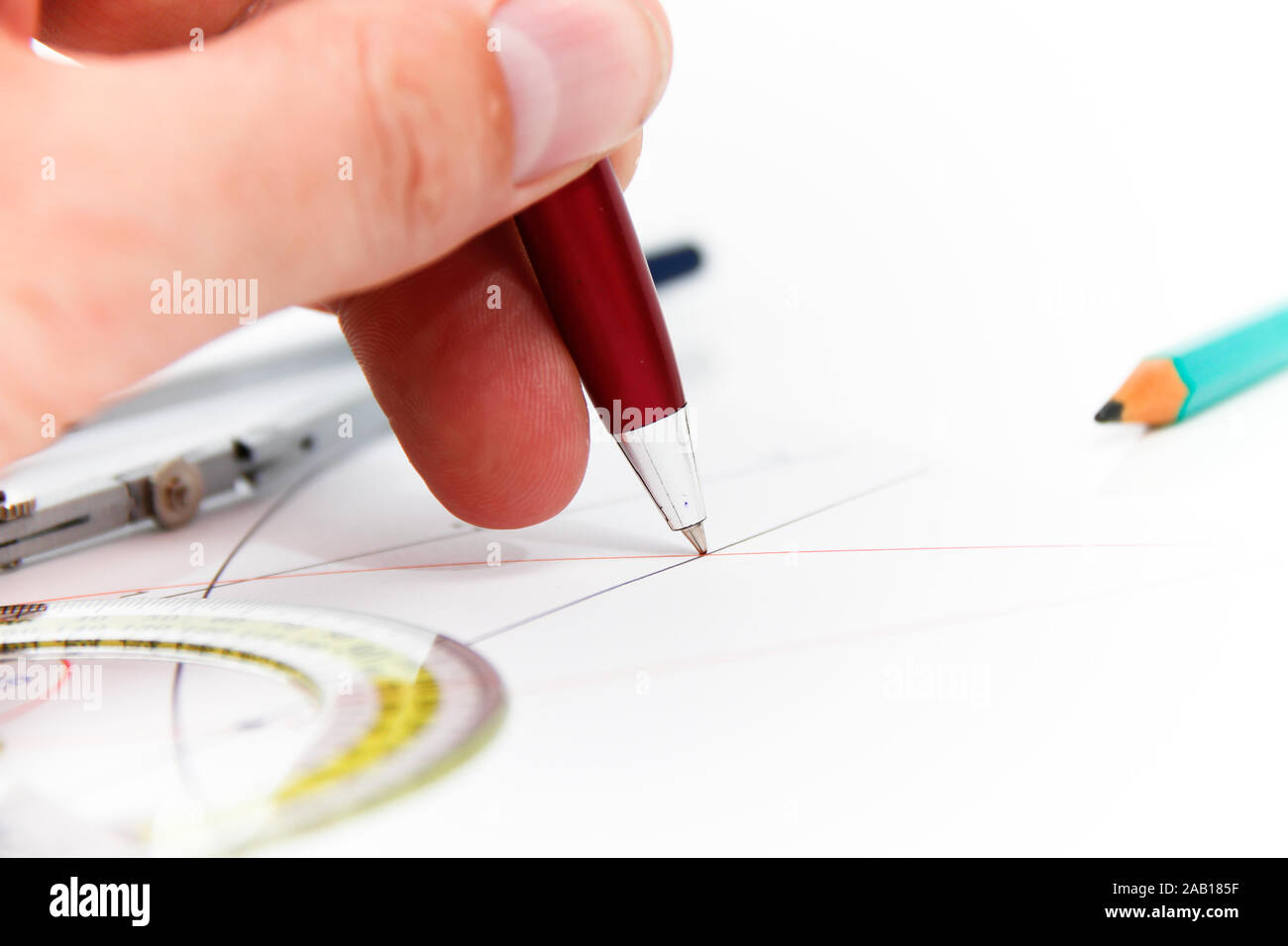 Photo of the Drawing tools with compass - business concept Stock Photo ...