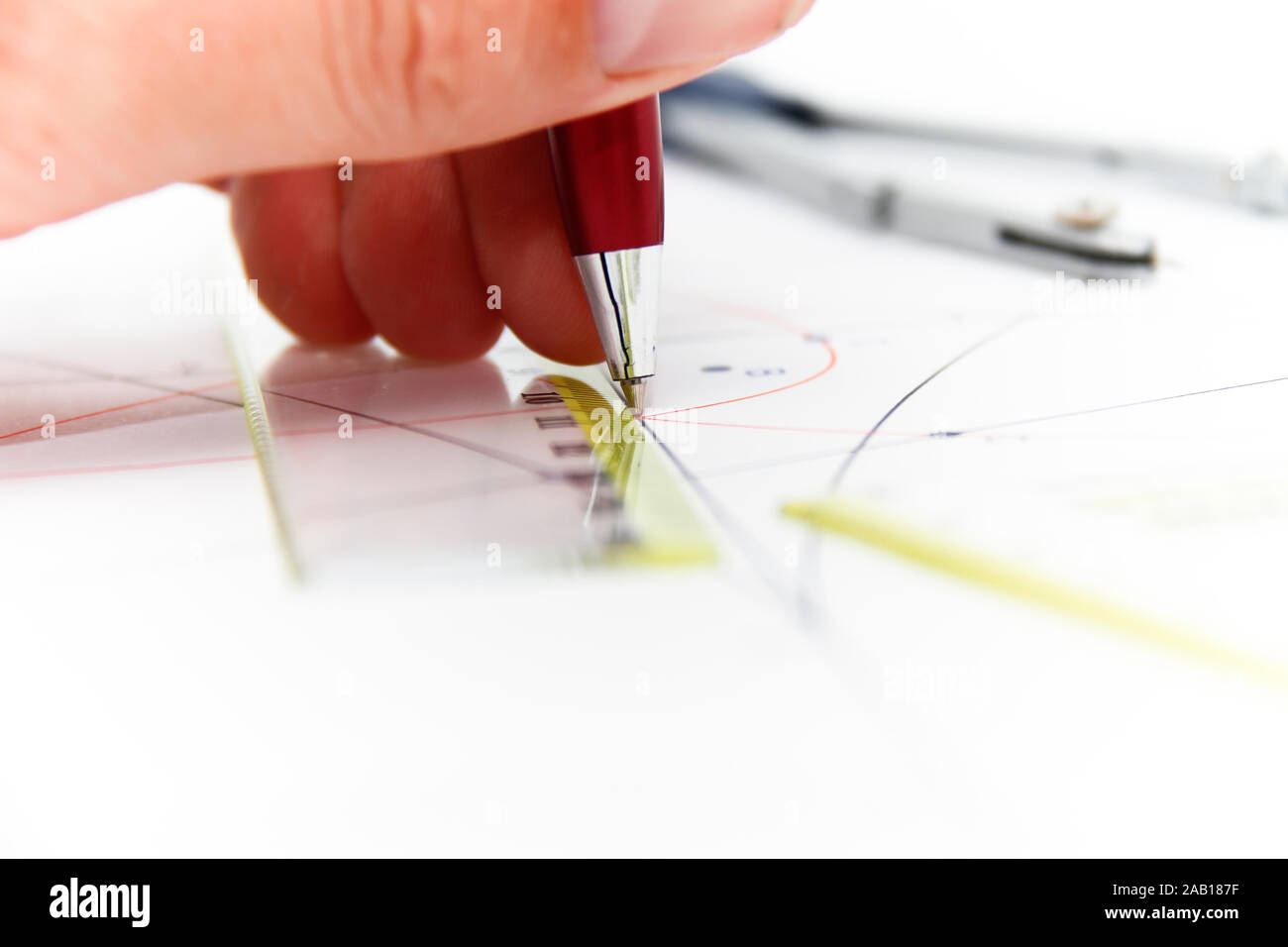 Photo of the Drawing tools with compass - business concept Stock Photo ...