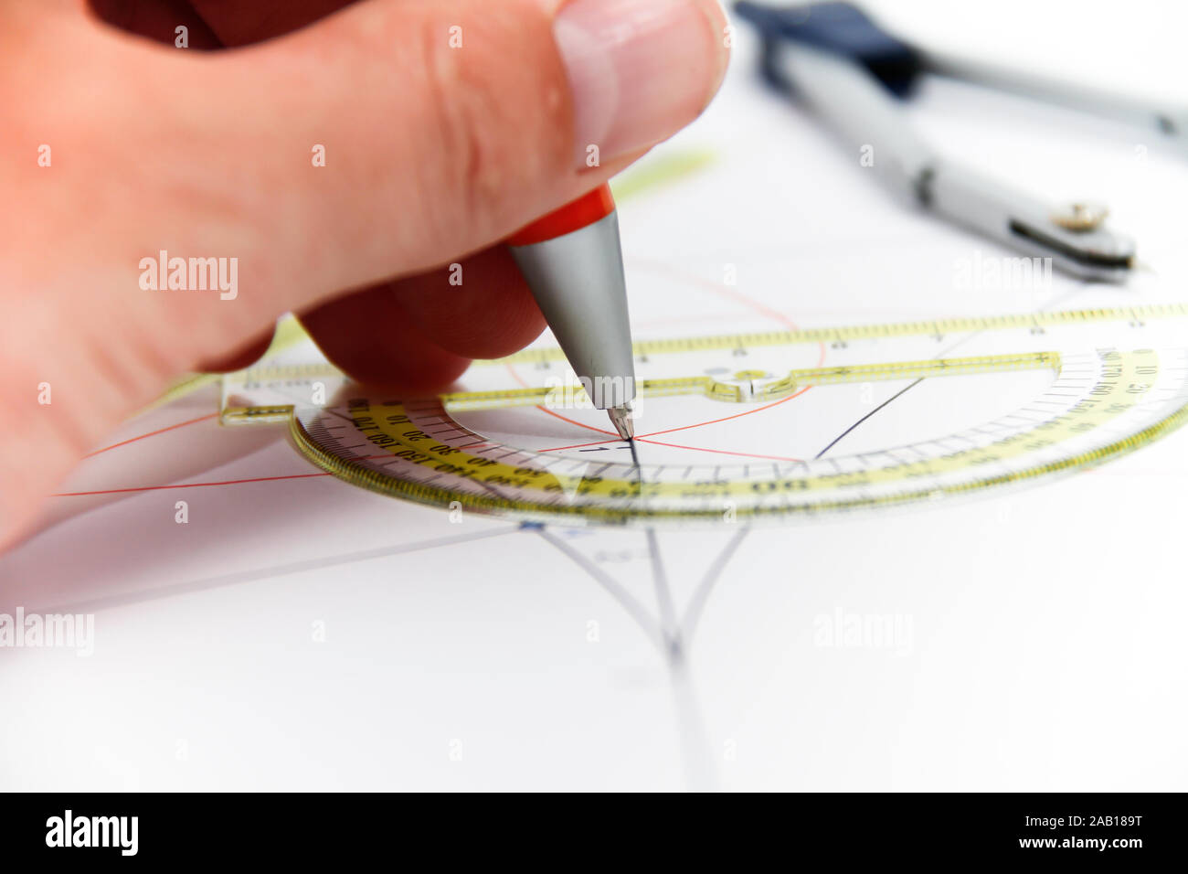 Photo of the Drawing tools with compass - business concept Stock Photo ...