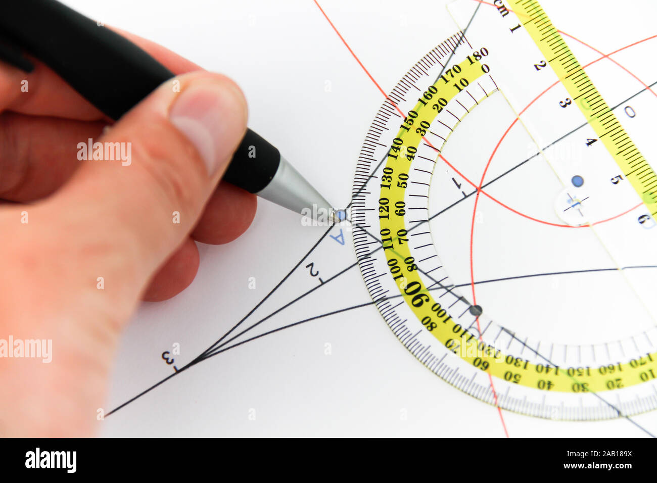 Photo of the Drawing tools with compass - business concept Stock Photo ...