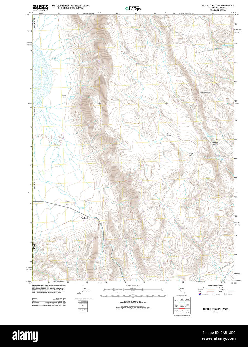 USGS TOPO Map Nevada NV Pegleg Canyon 20111228 TM Restoration Stock ...