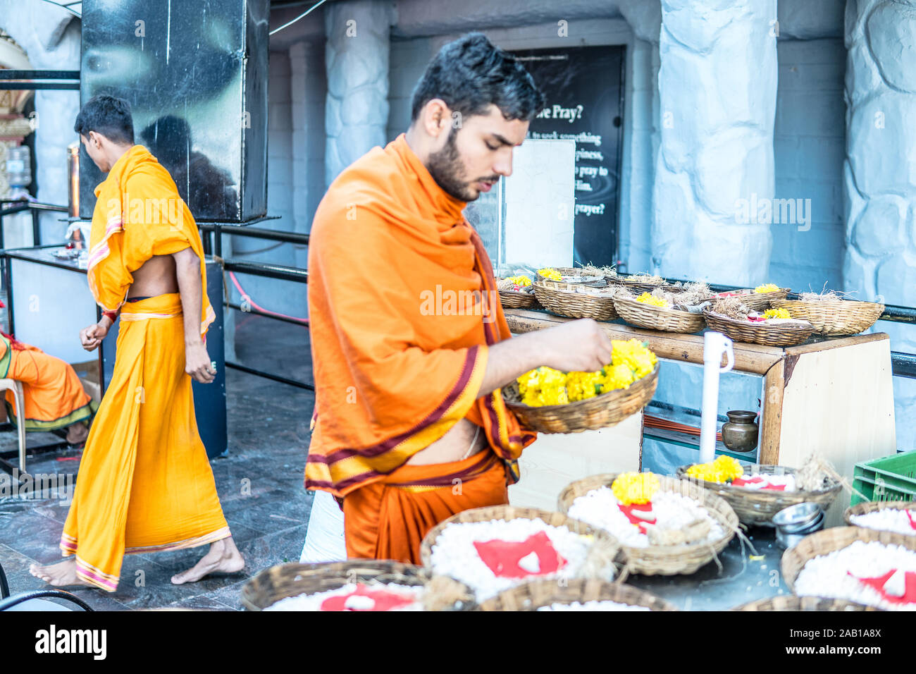 Bengaluru Shivoham Shiva Temple, Hindu Indian Monks taking part in ...