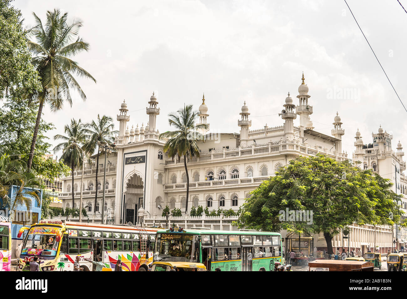 Bengaluru city, Muslim Jamia Masjid mosque, religion of Islam, tall ...