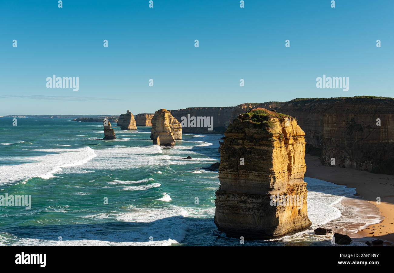 The Twelve Apostles, a collection of limestone rocks off the shore of ...