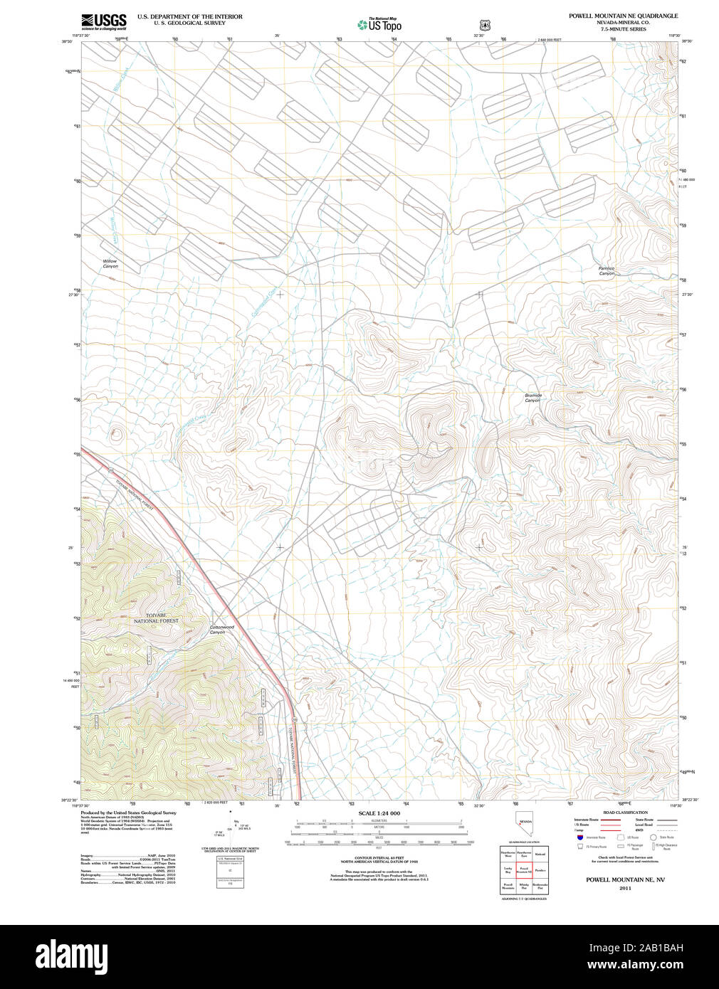 USGS TOPO Map Nevada NV Powell Mountain NE 20111220 TM Restoration ...