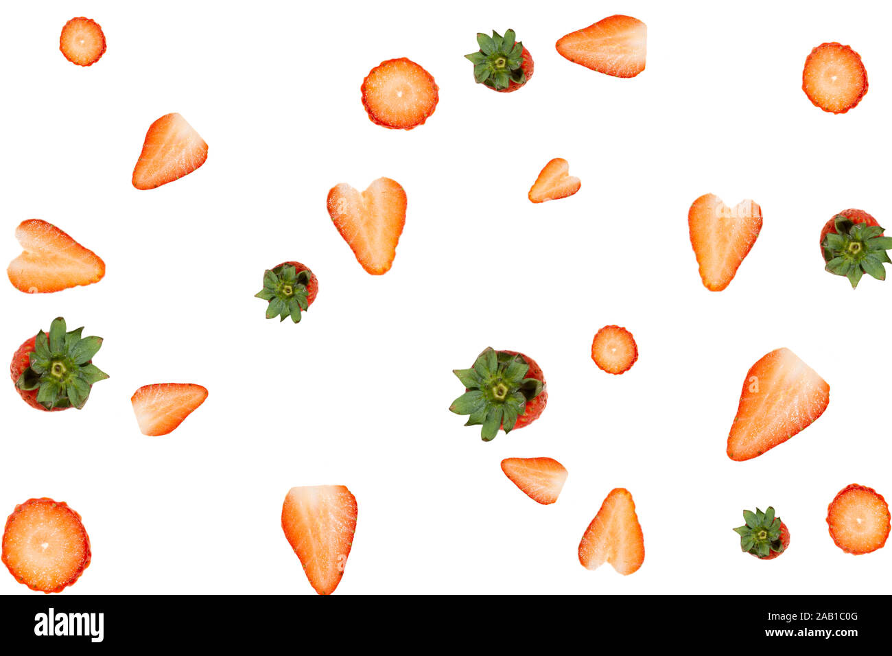 Fresh Strawberry Pattern on white background Stock Photo - Alamy