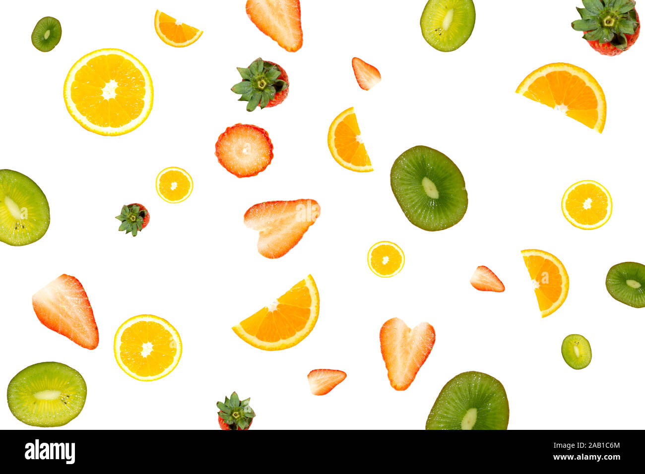 Fresh Fruit Pattern on white background Stock Photo - Alamy