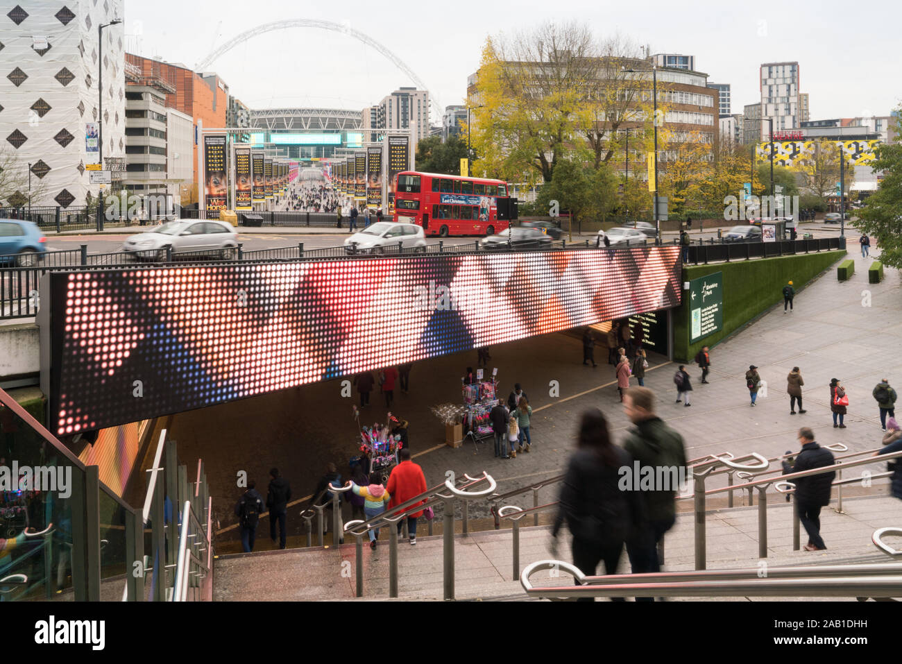 The Bobby Moore Bridge and underpass lighting art installation Stock ...