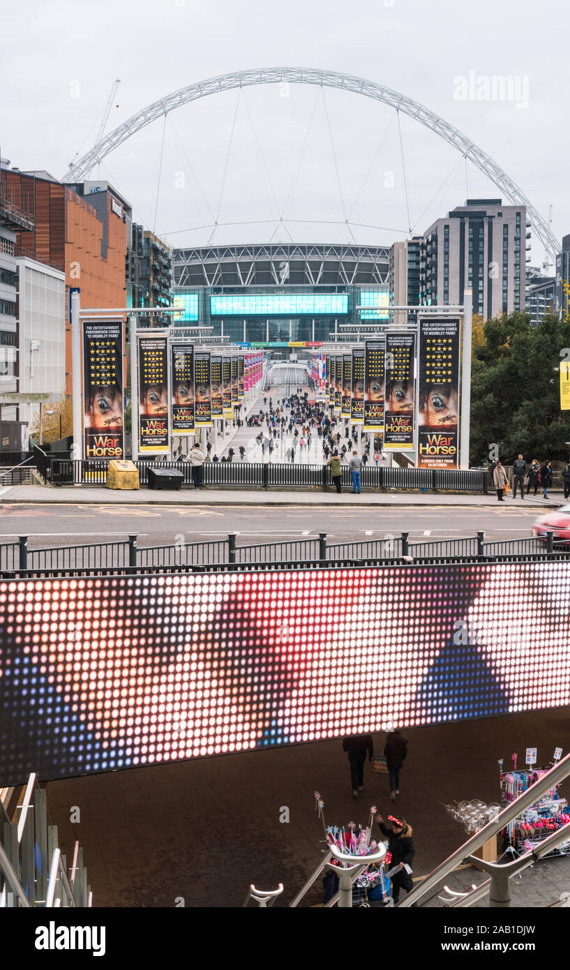 The Bobby Moore Bridge and underpass lighting art installation Stock ...