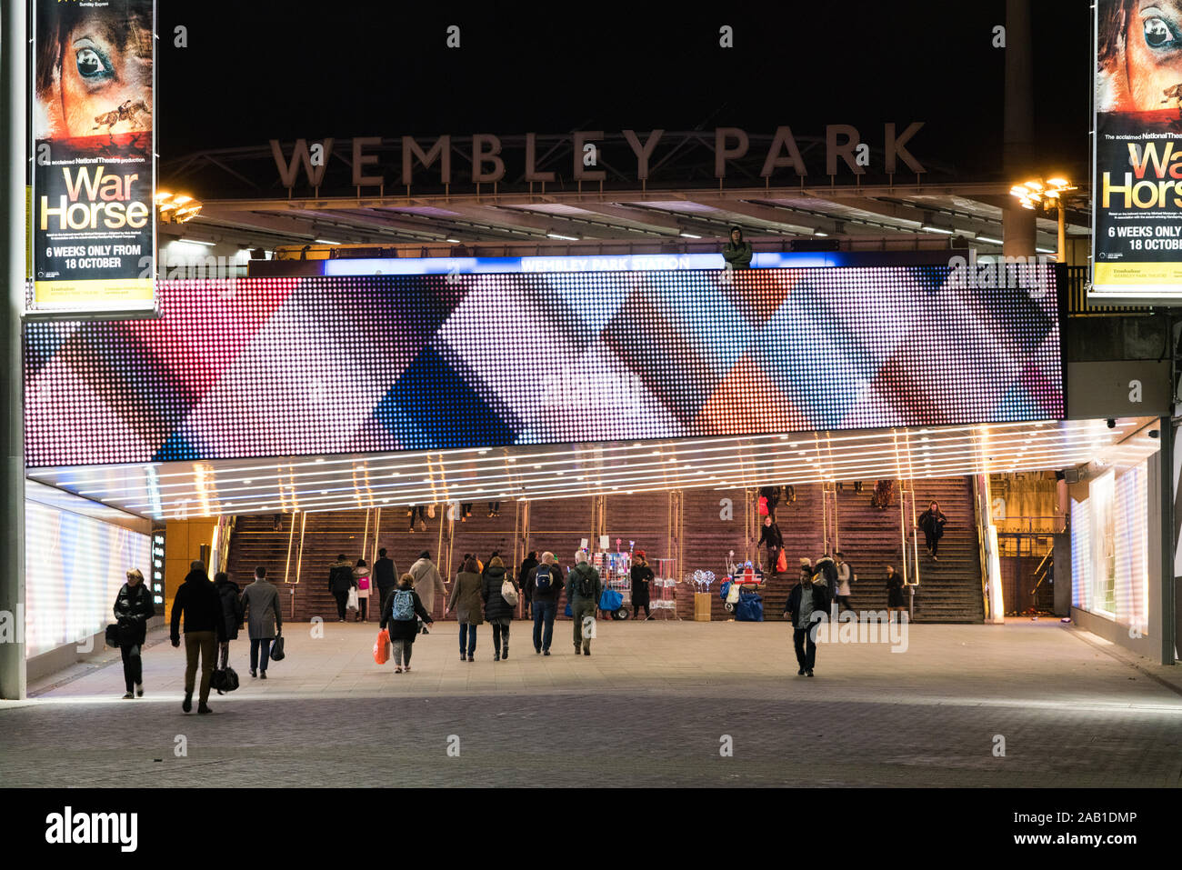 The Bobby Moore Bridge and underpass lighting art installation Stock ...