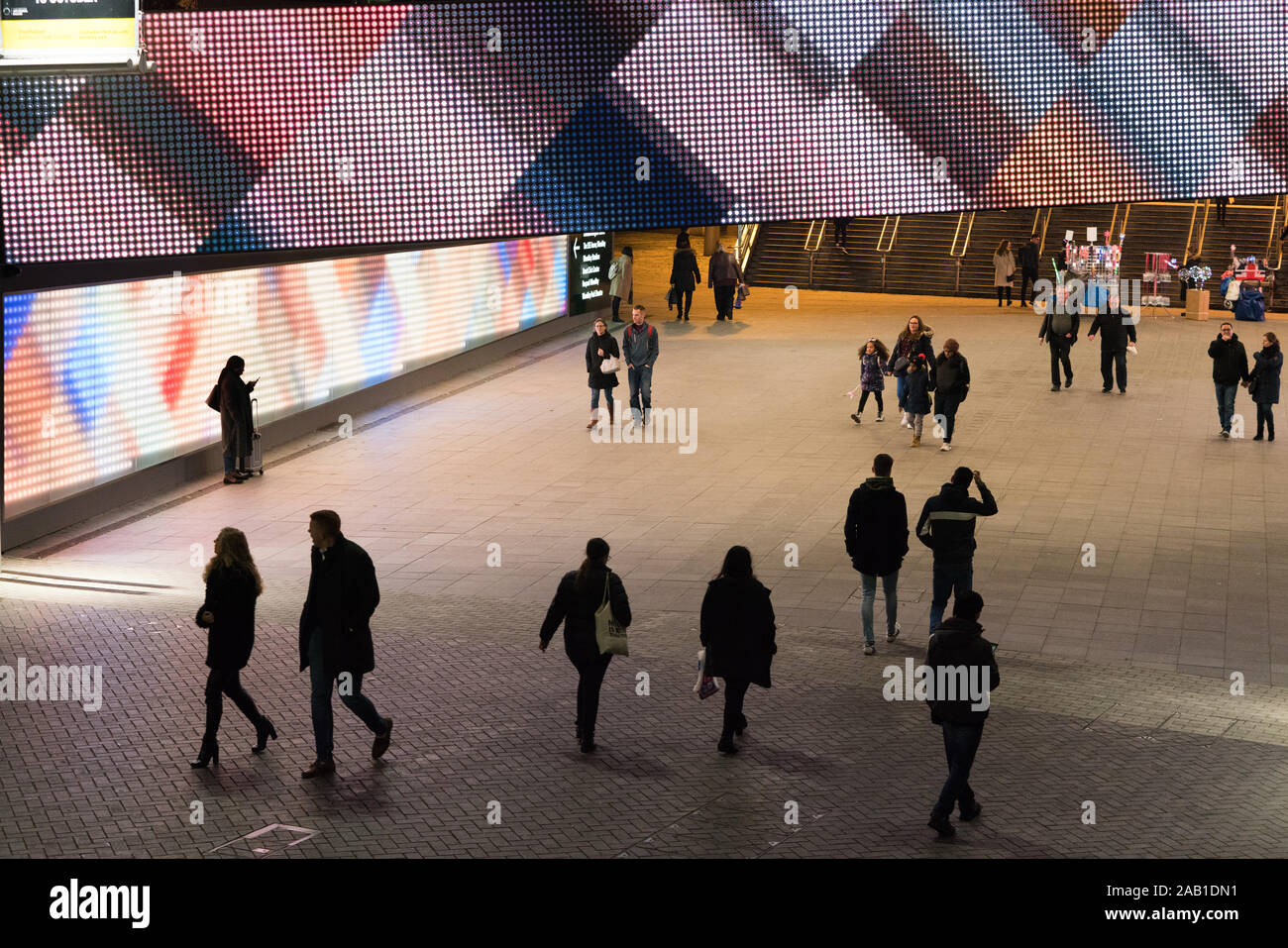 The Bobby Moore Bridge and underpass lighting art installation Stock ...