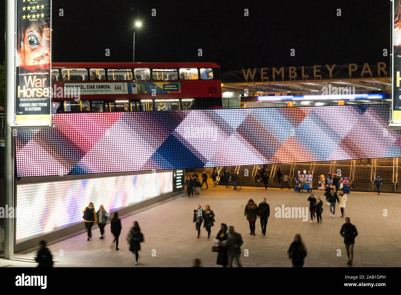 The Bobby Moore Bridge and underpass lighting art installation Stock ...