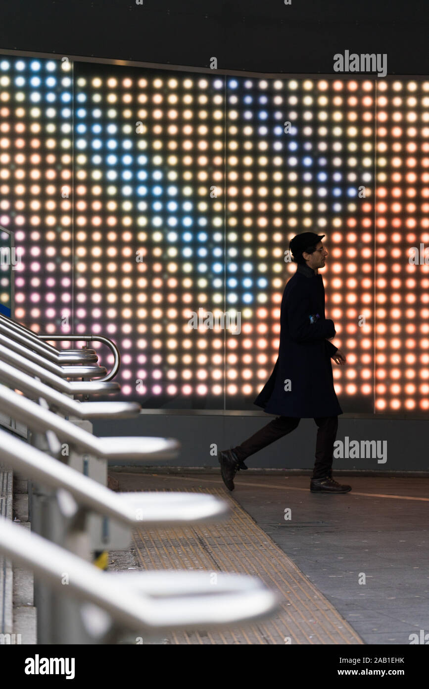 The Bobby Moore Bridge and underpass lighting art installation Stock ...
