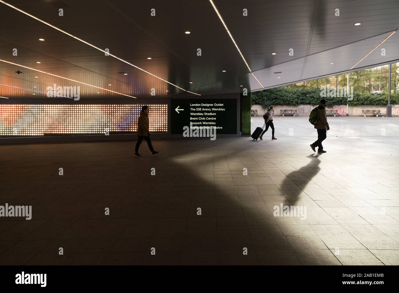 The Bobby Moore Bridge and underpass lighting art installation Stock ...