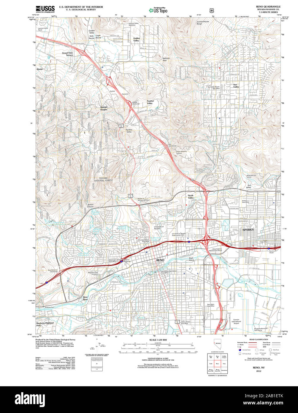 Map of reno hi-res stock photography and images - Alamy