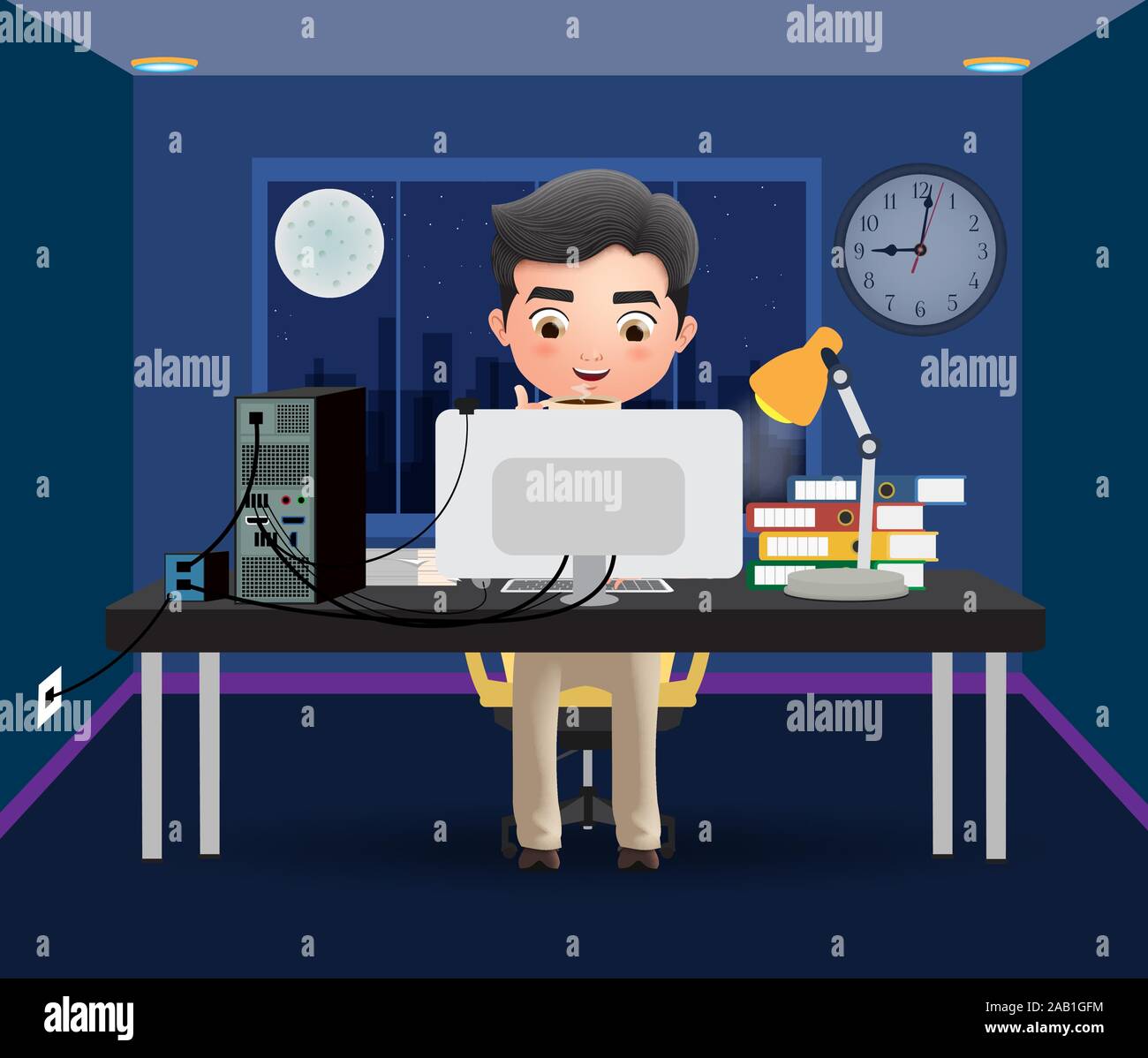 Job overtime icon cartoon Stock Vector Images - Alamy