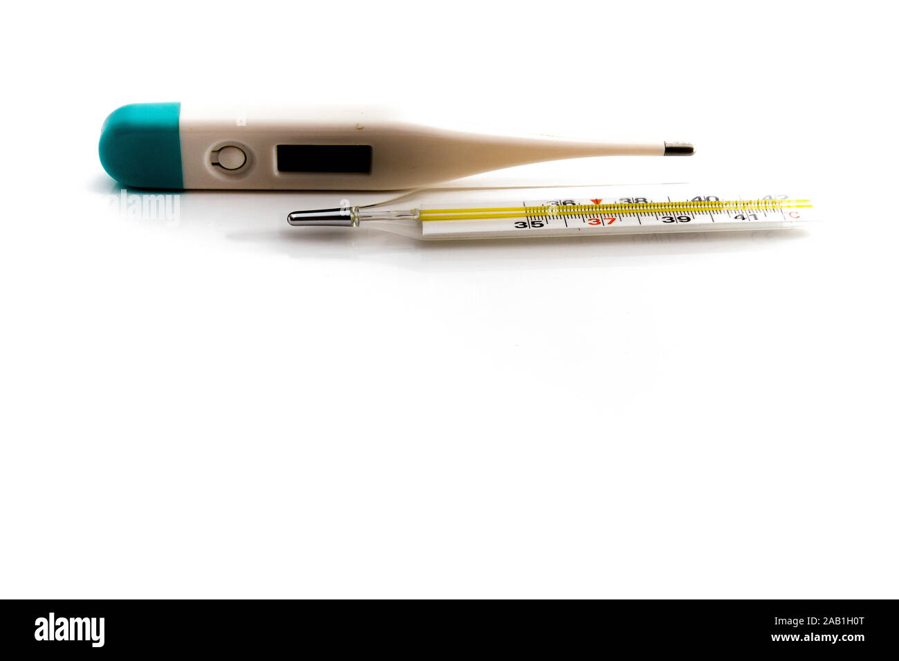 Photo of the Thermometer for body temperature on the white background ...