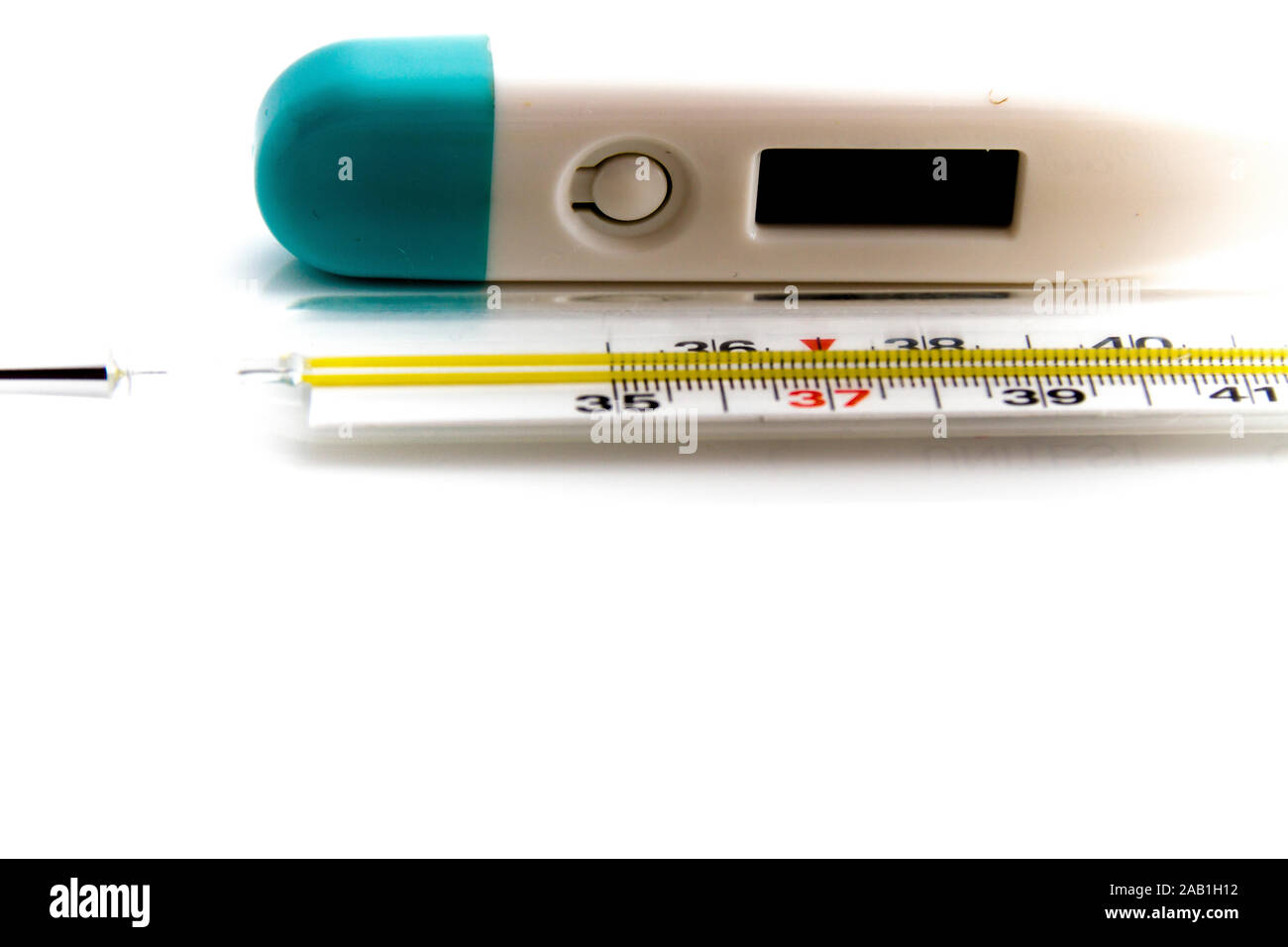 Photo of the Thermometer for body temperature on the white background ...