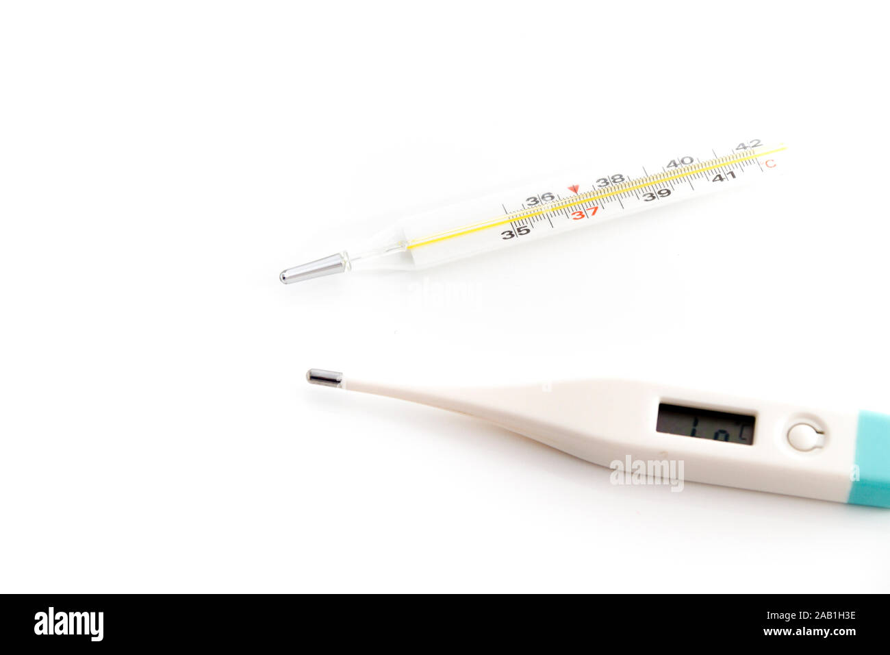 Photo of the Thermometer for body temperature on the white background ...