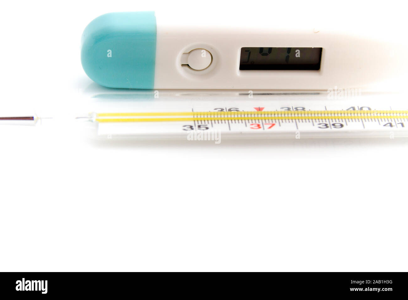 Photo of the Thermometer for body temperature on the white background ...