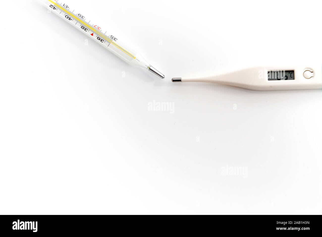 Photo of the Thermometer for body temperature on the white background ...