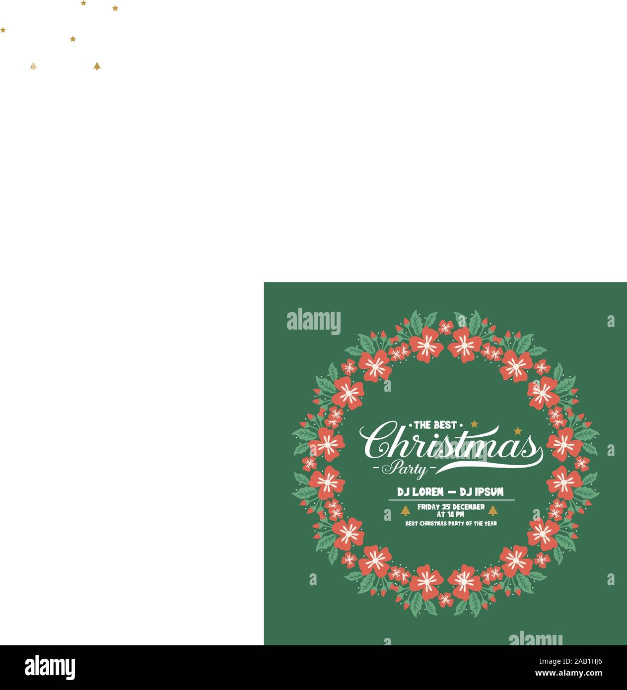 Poster design christmas party, with unique leaf flower frame crowd ...