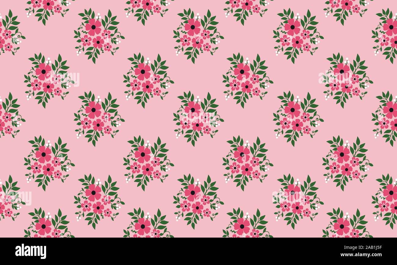 Beautiful floral border, isolated on bright pink background Stock ...
