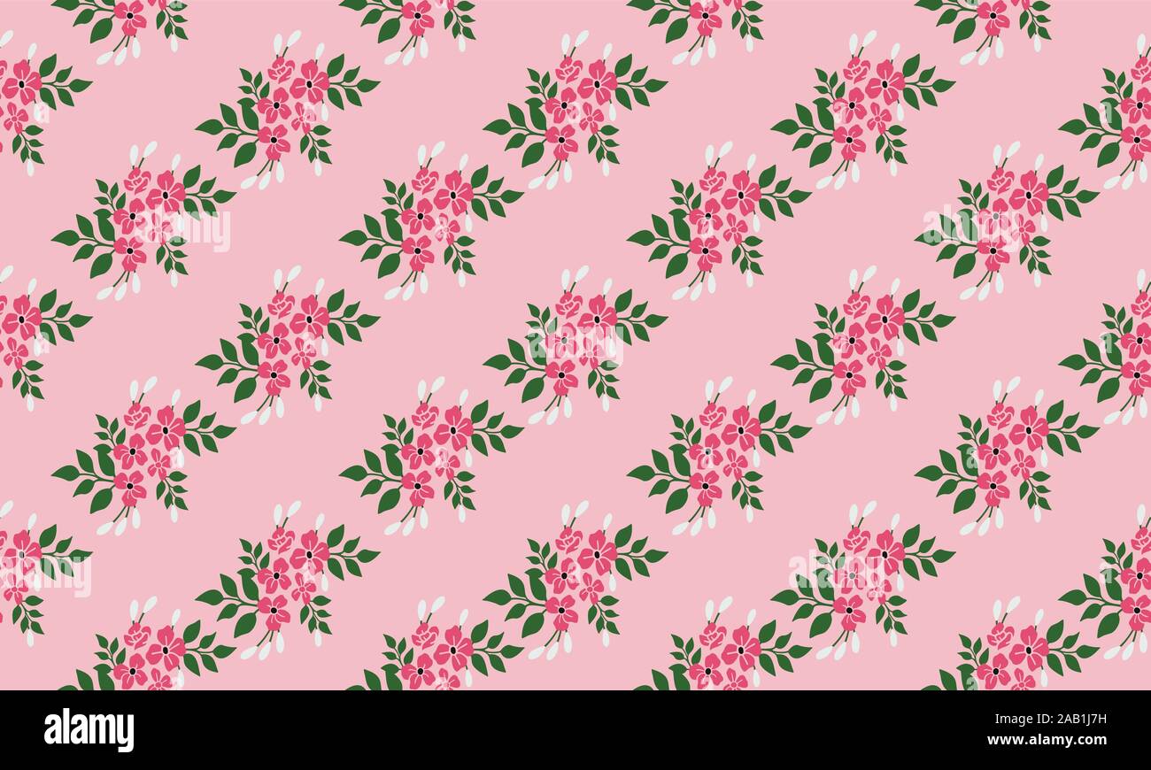 Beautiful floral border, isolated on bright pink background Stock ...