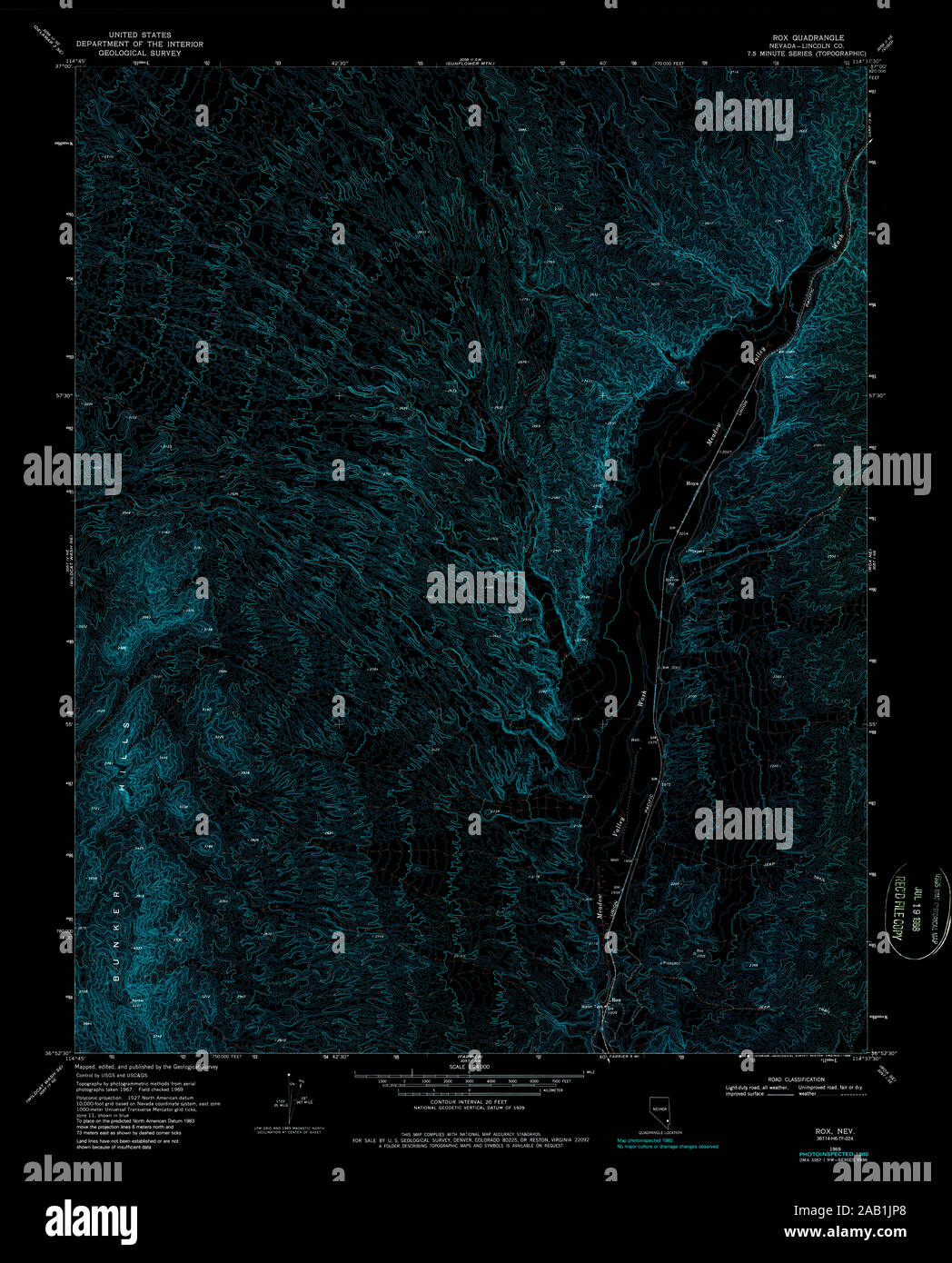 USGS TOPO Map Nevada NV Rox 319933 1969 24000 Inverted Restoration ...