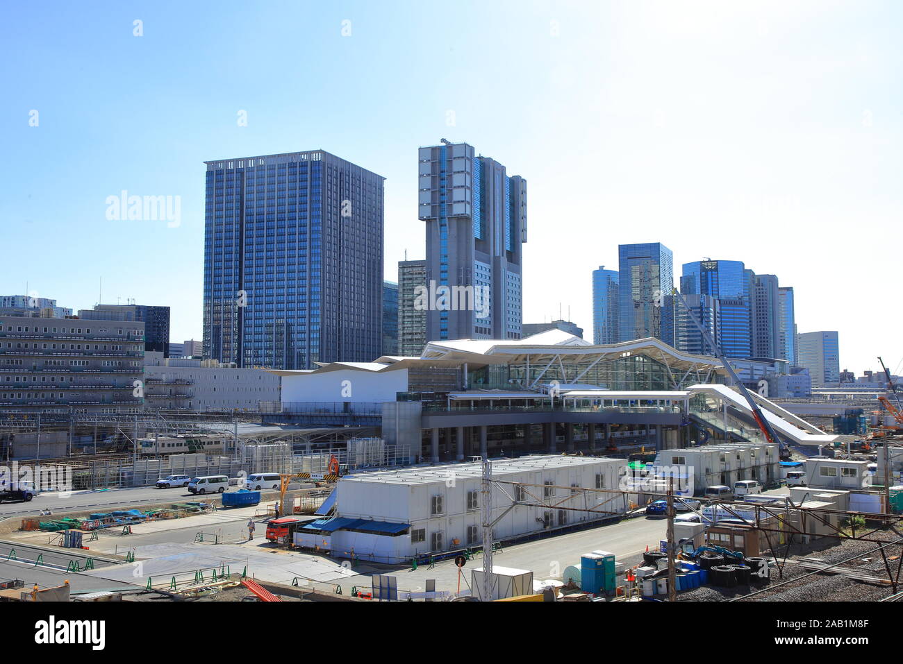 Yamanote loop line's new Takanawa Gateway Station is seen under ...