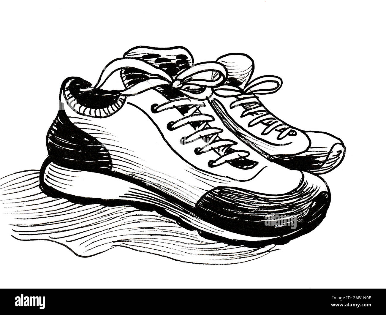 Leather sneakers drawing hi-res stock photography and images - Alamy