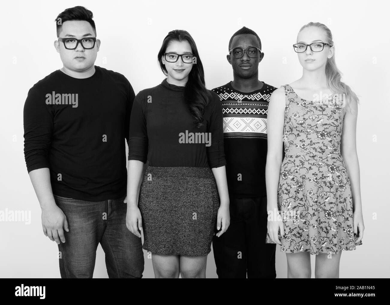Group wearing glasses Black and White Stock Photos & Images - Alamy