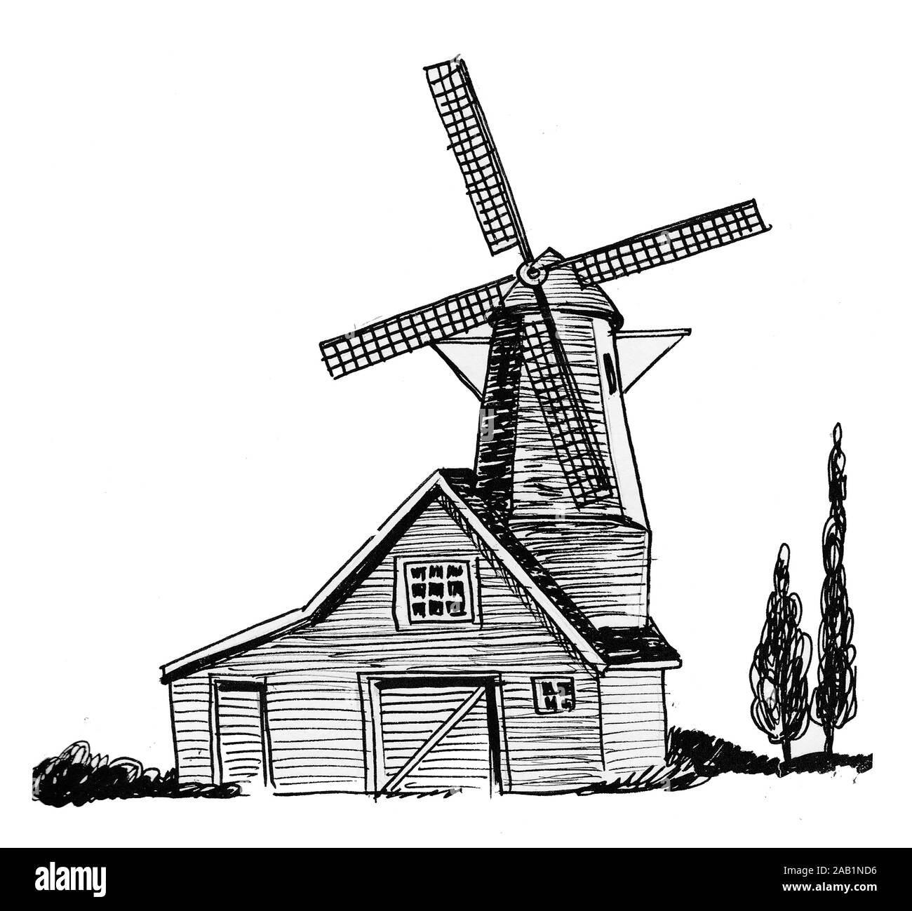 Landscape wind mill farm Cut Out Stock Images & Pictures - Alamy