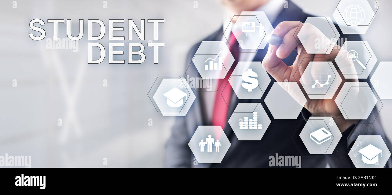 Student debt. Concept education and slavery. Bank Wallpaper Stock Photo ...
