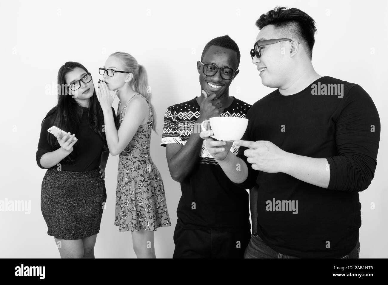 Diverse people smiling in Black and White Stock Photos & Images - Alamy