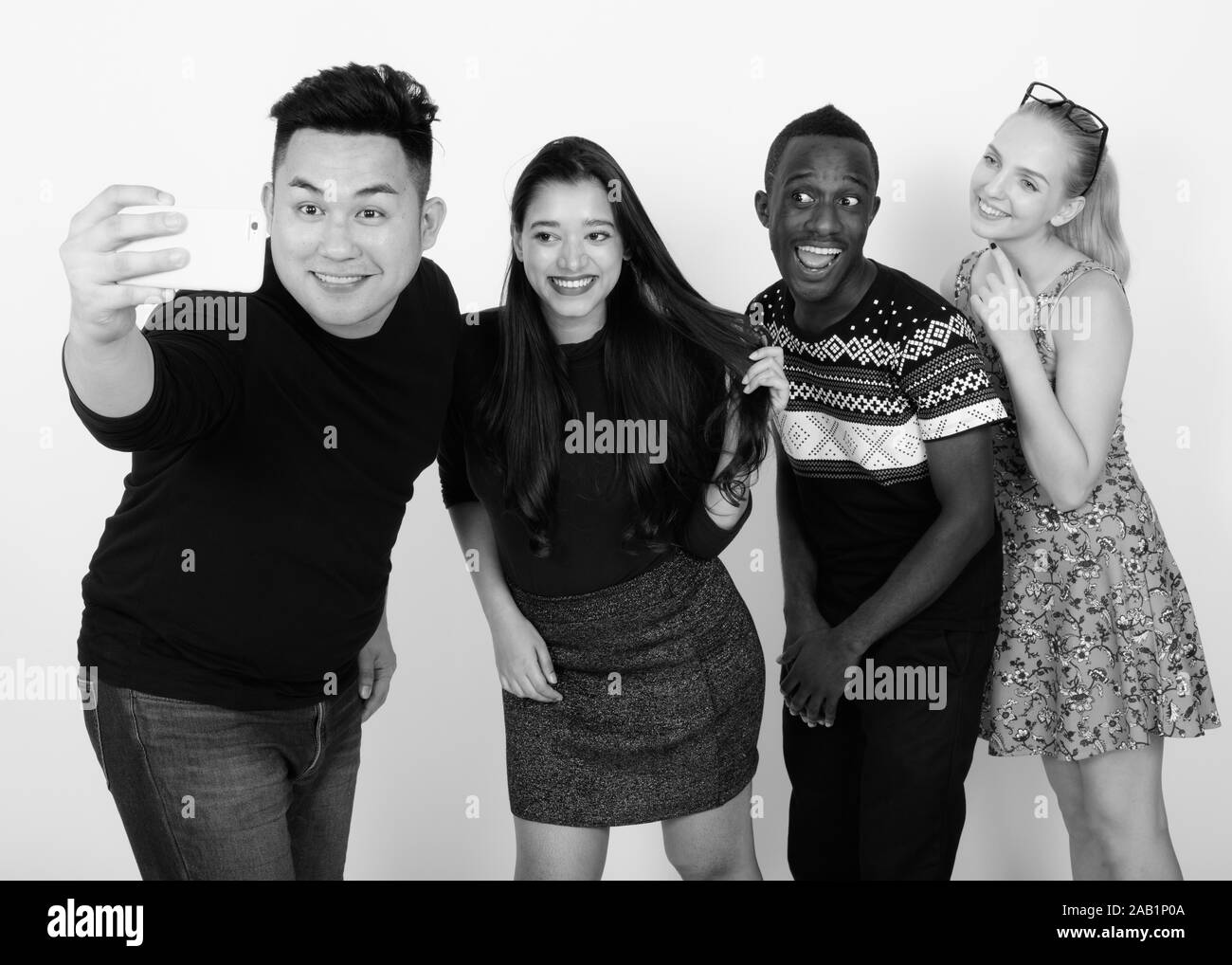 Multiethnic group selfie hi-res stock photography and images - Alamy