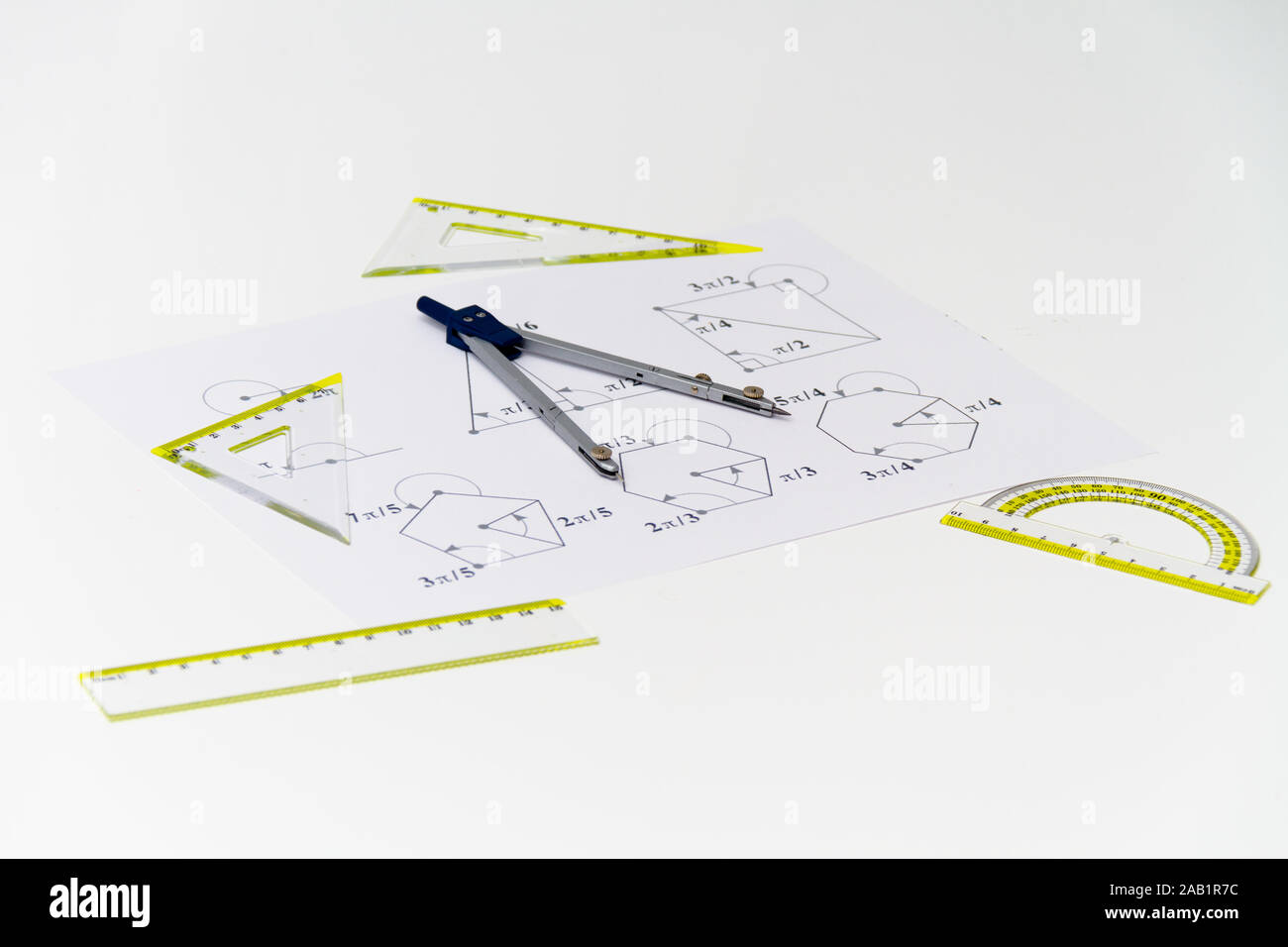 Drawing tools with compass, projects for construction Stock Photo - Alamy