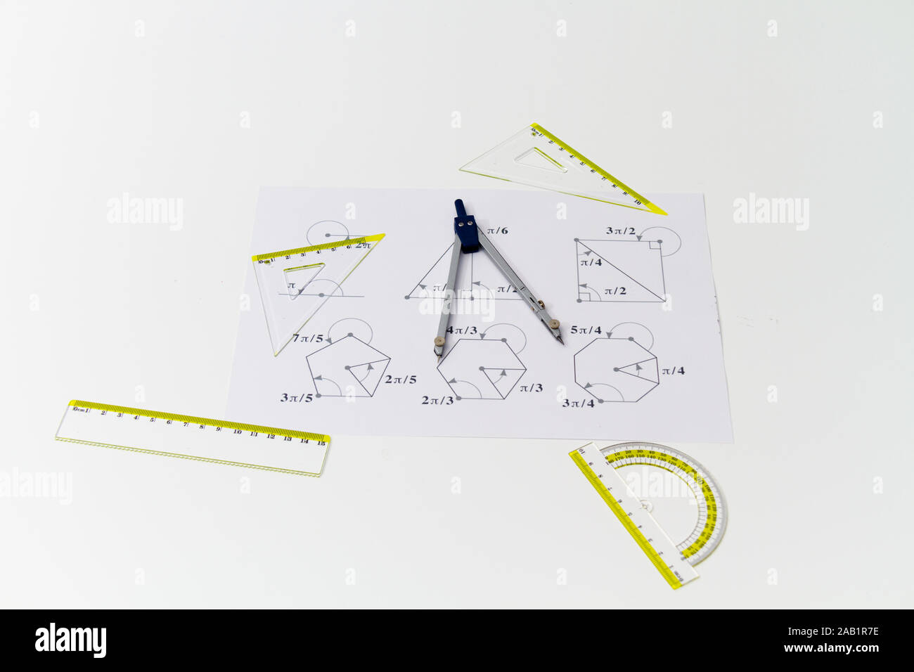 Drawing tools with compass, projects for construction Stock Photo - Alamy