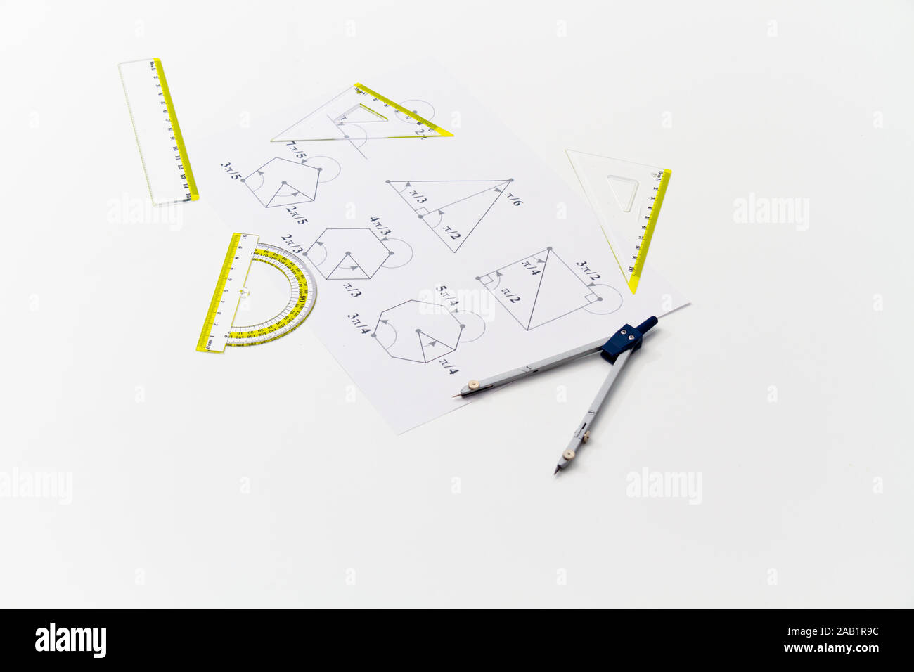 Drawing tools with compass, projects for construction Stock Photo - Alamy