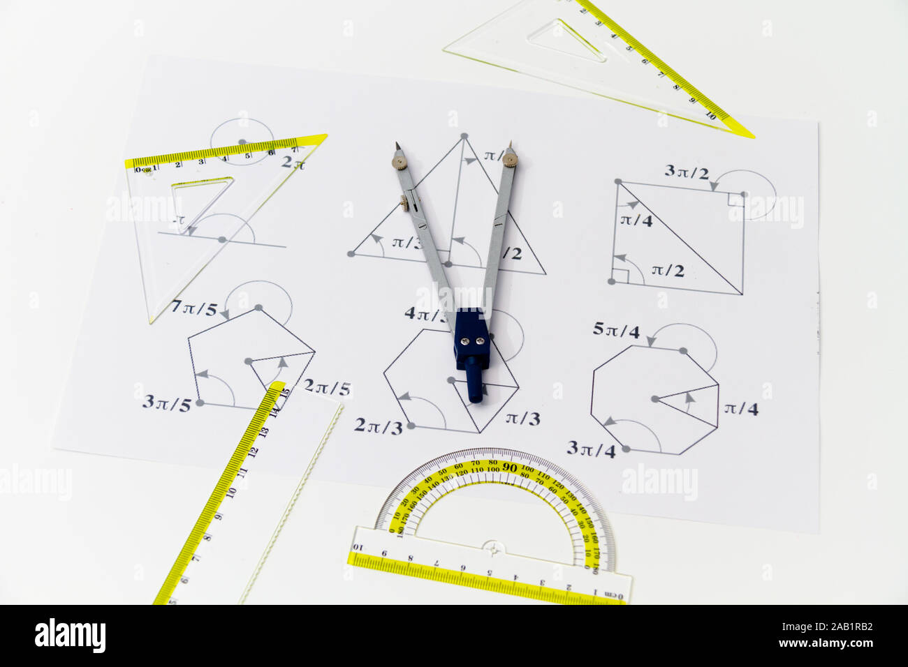 Drawing tools with compass, projects for construction Stock Photo - Alamy