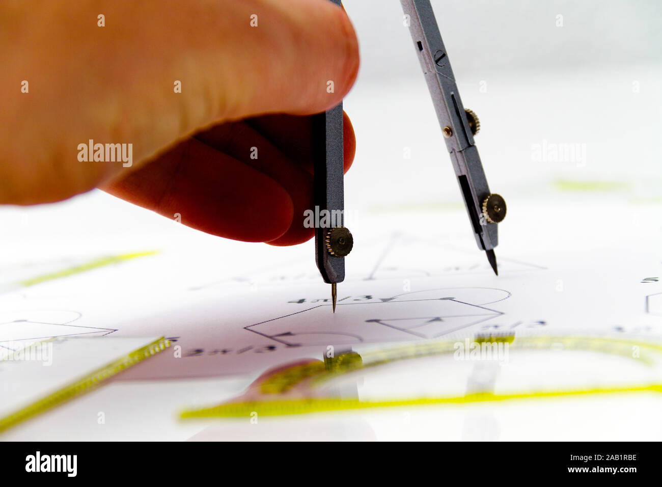 Drawing tools compass projects hi-res stock photography and images - Alamy
