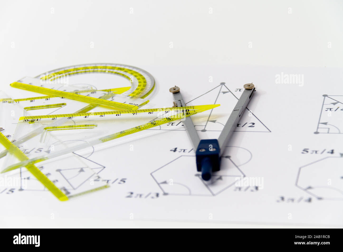 Drawing tools with compass, projects for construction Stock Photo - Alamy